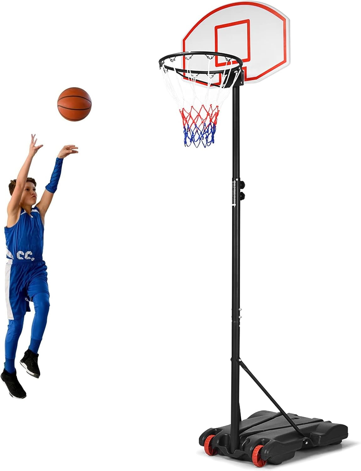 zalema Basketball Hoop, 7.1-8.1FT Adjustable Portable Basketball Goal w ...