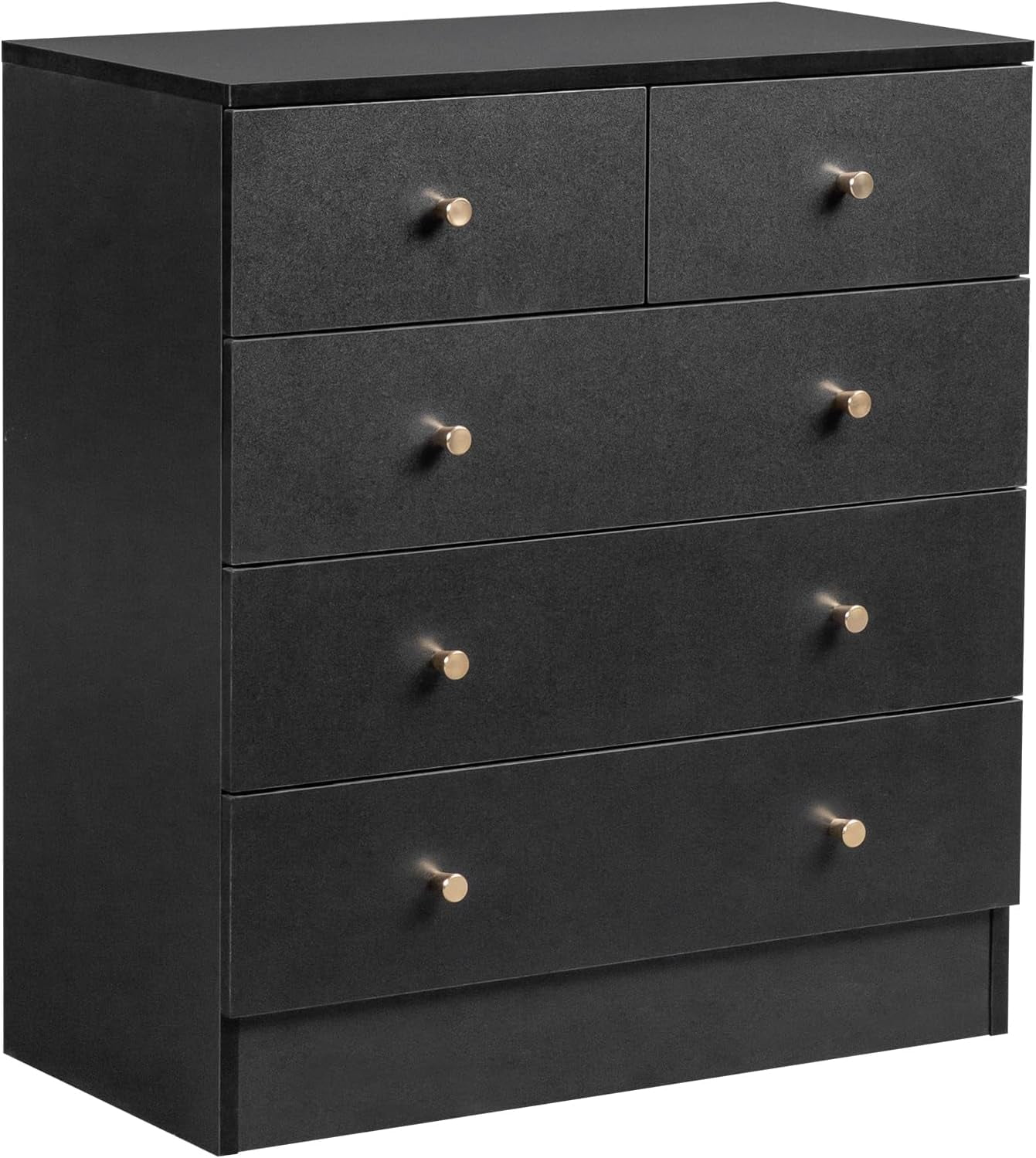 zalema Black Tall Dresser for Bedroom, 5 Deep Drawers Dresser Wooden ...