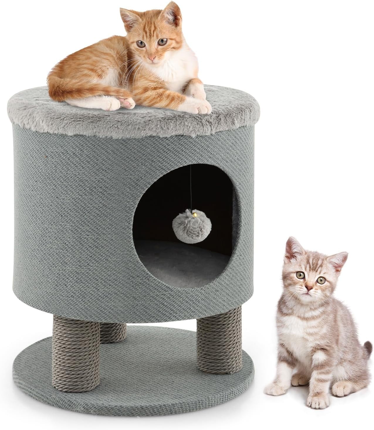 zalema Cat Condo Stool for Indoor Cats, 3-in-1 Modern Pet House Ottoman ...
