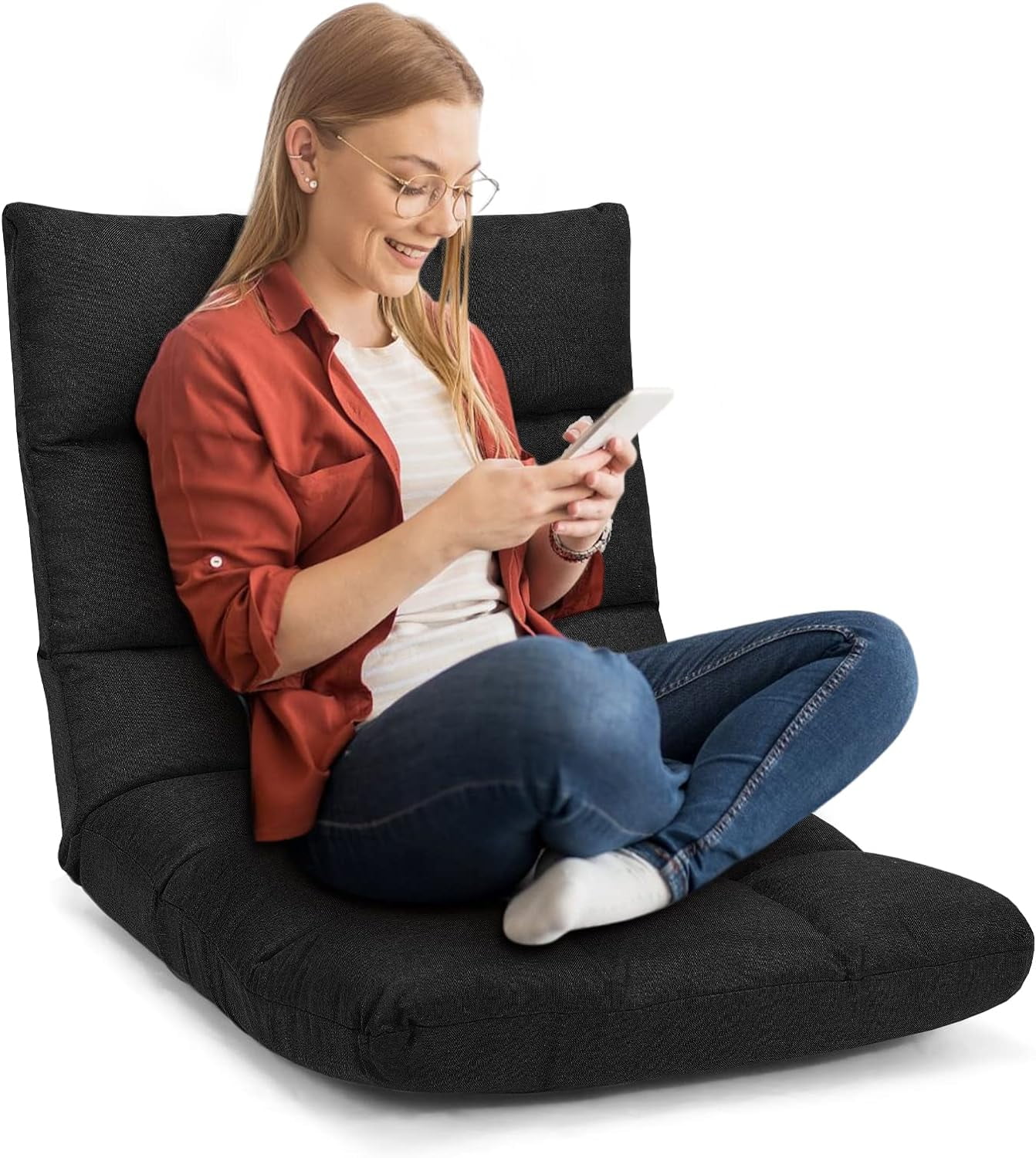 zalema Floor Chair, Folding Gaming Chair with Back Support, 14 ...