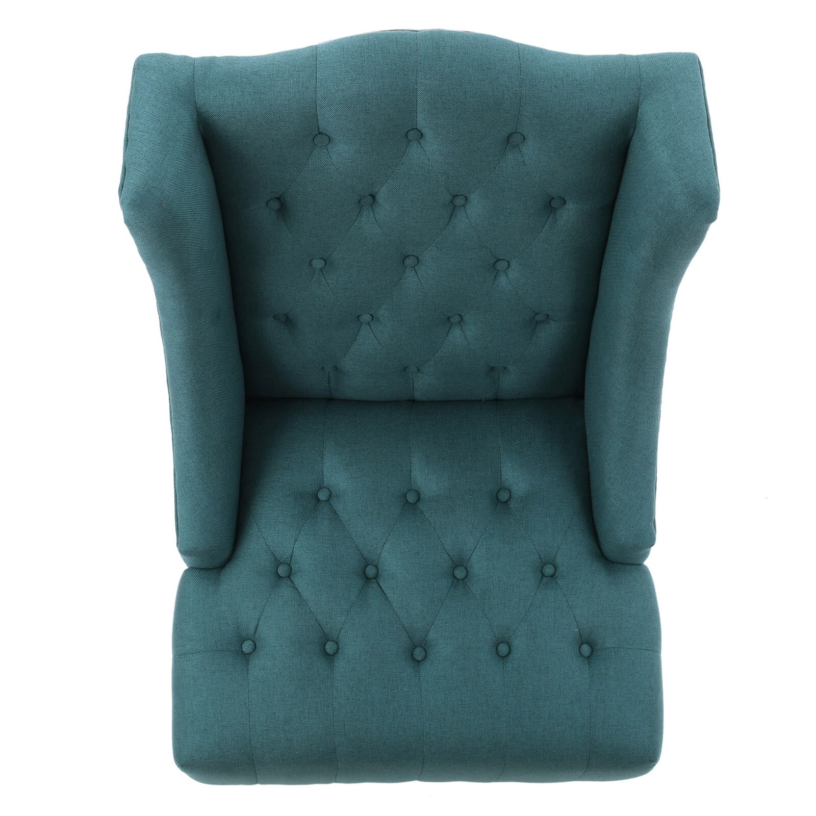 zalema High-Back Velvet Wingback Chair, Tufted Design & Birch Wood Legs ...