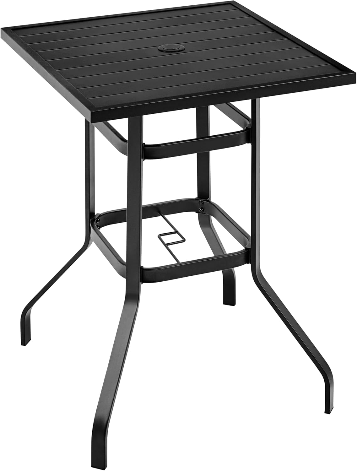 zalema Outdoor Height Bar Table, Square Patio Bistro Table with ...