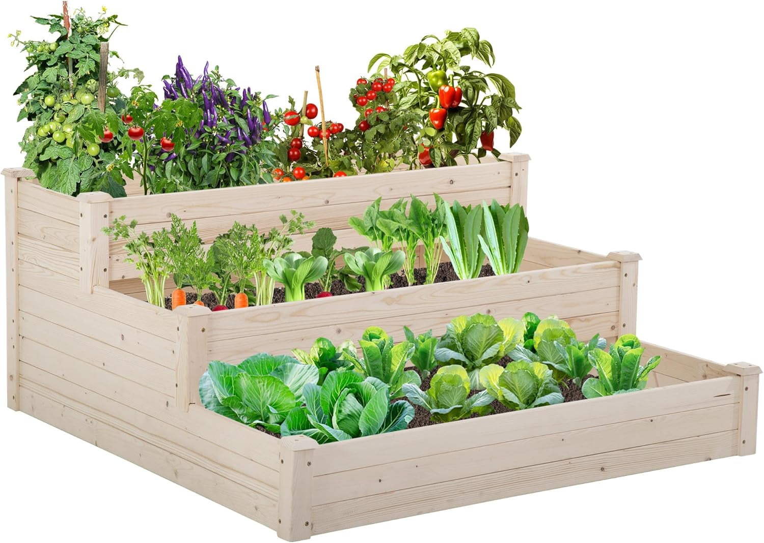 zalema Wooden Garden Bed Raised Planter Box Outdoor Patio Gardening ...