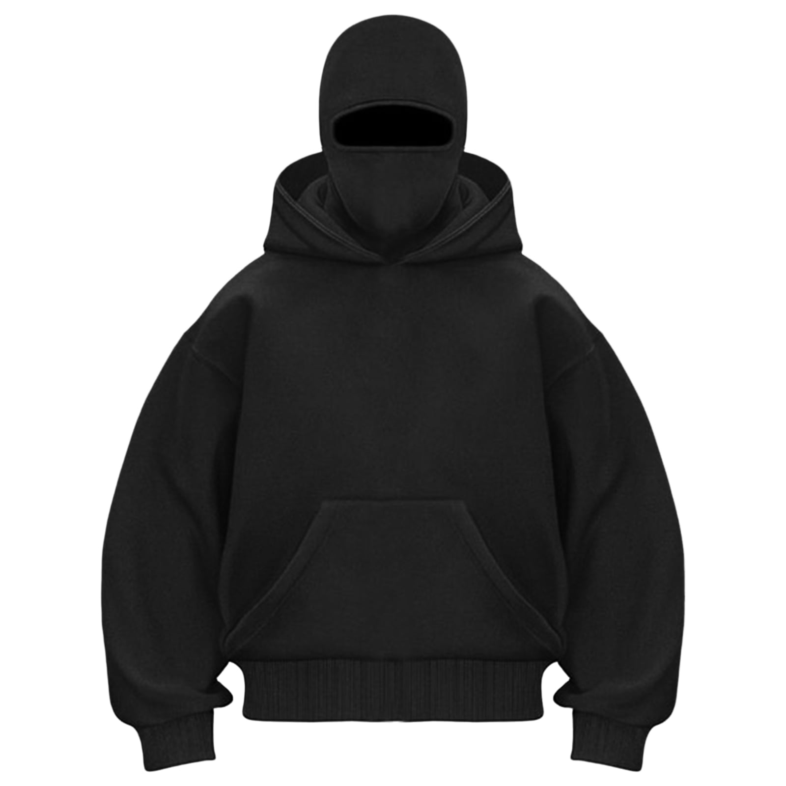 zaveiop Hoodie with Mask Ninja Ski Mask Hoodie Women Double Hood Y2K ...