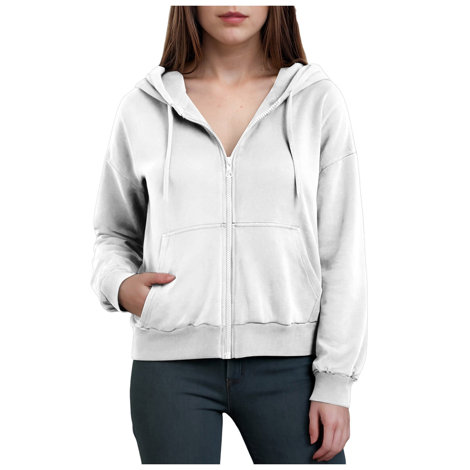 zaveiop Women's Modal Soft Full-Zip Hoodies Casual Relaxed Fall Outfit ...