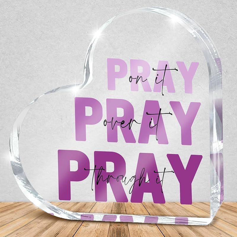 zaxek Pink Inspirational Decor Pray Over It Bible Verse Wall Art ...