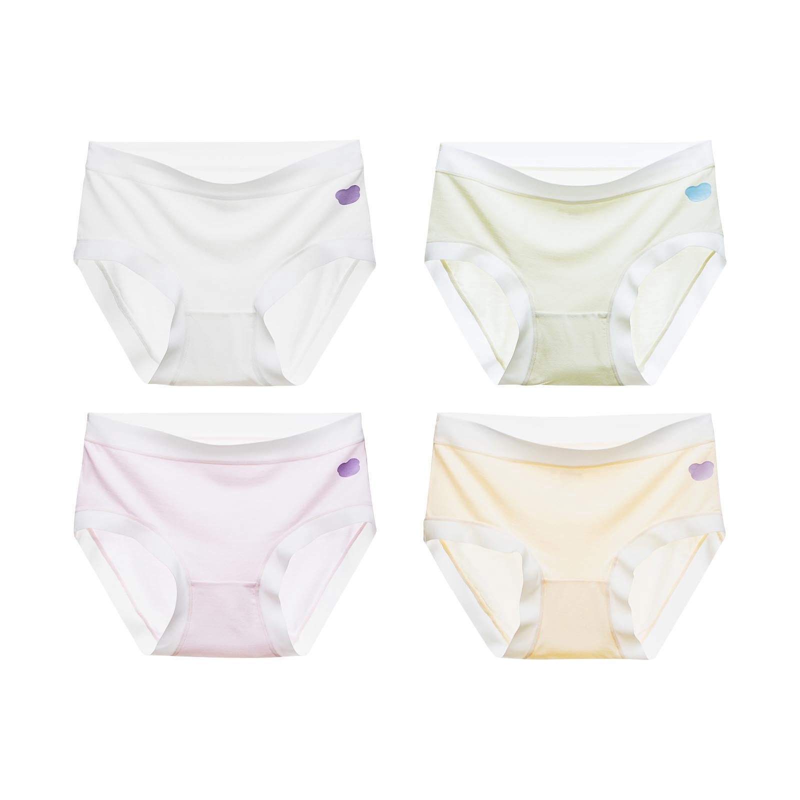zbxnLI 4 Pack Girls Cotton Underwear Seamless Full Coverage Briefs Soft ...