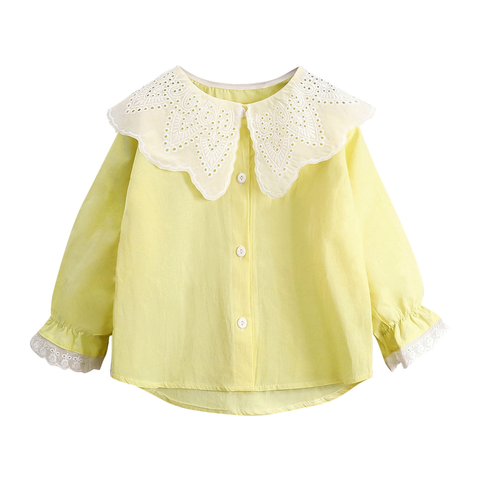 zbxnLI Girls Button down Shirts Little Girl Clothes Long Sleeve Casual ...