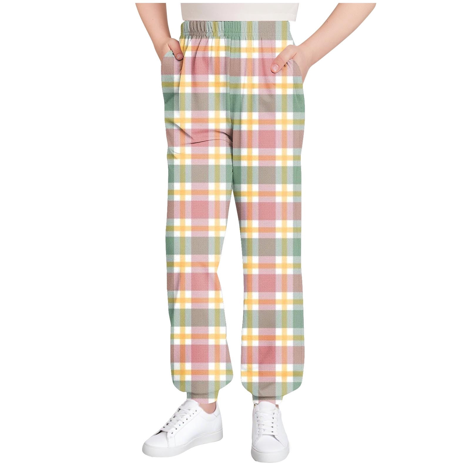zbxnLI Girls Plaid Pajama Pants with Pockets Teen Girls Stretch High ...
