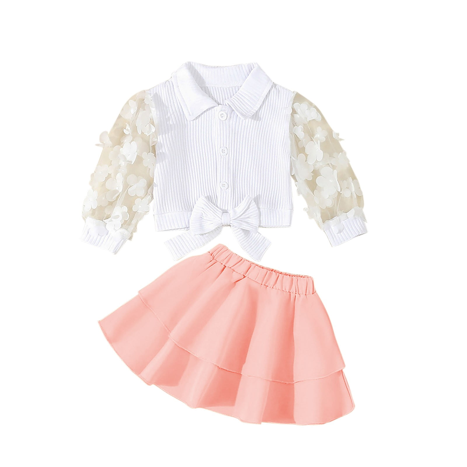 zbxnLI Little Girls Fall Clothes Outfits Button down Long Sleeve ...