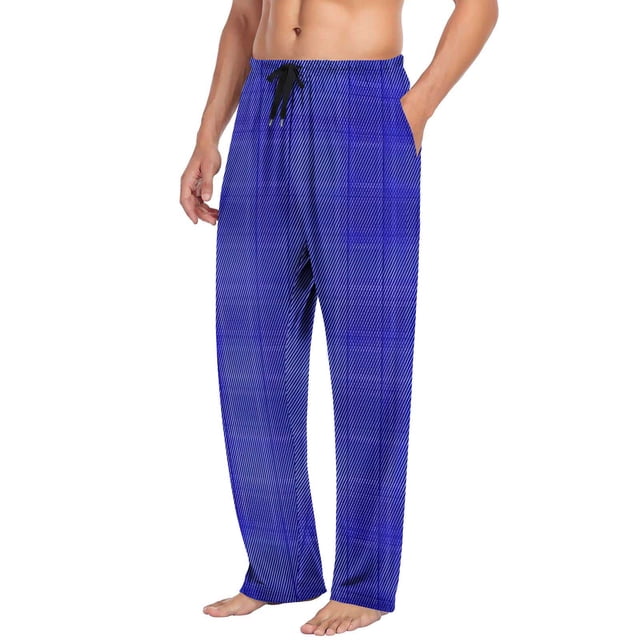 zbxnLI Mens Plaid Pajama Pants Open Bottom Pj Lounge Pants Sleepwear ...