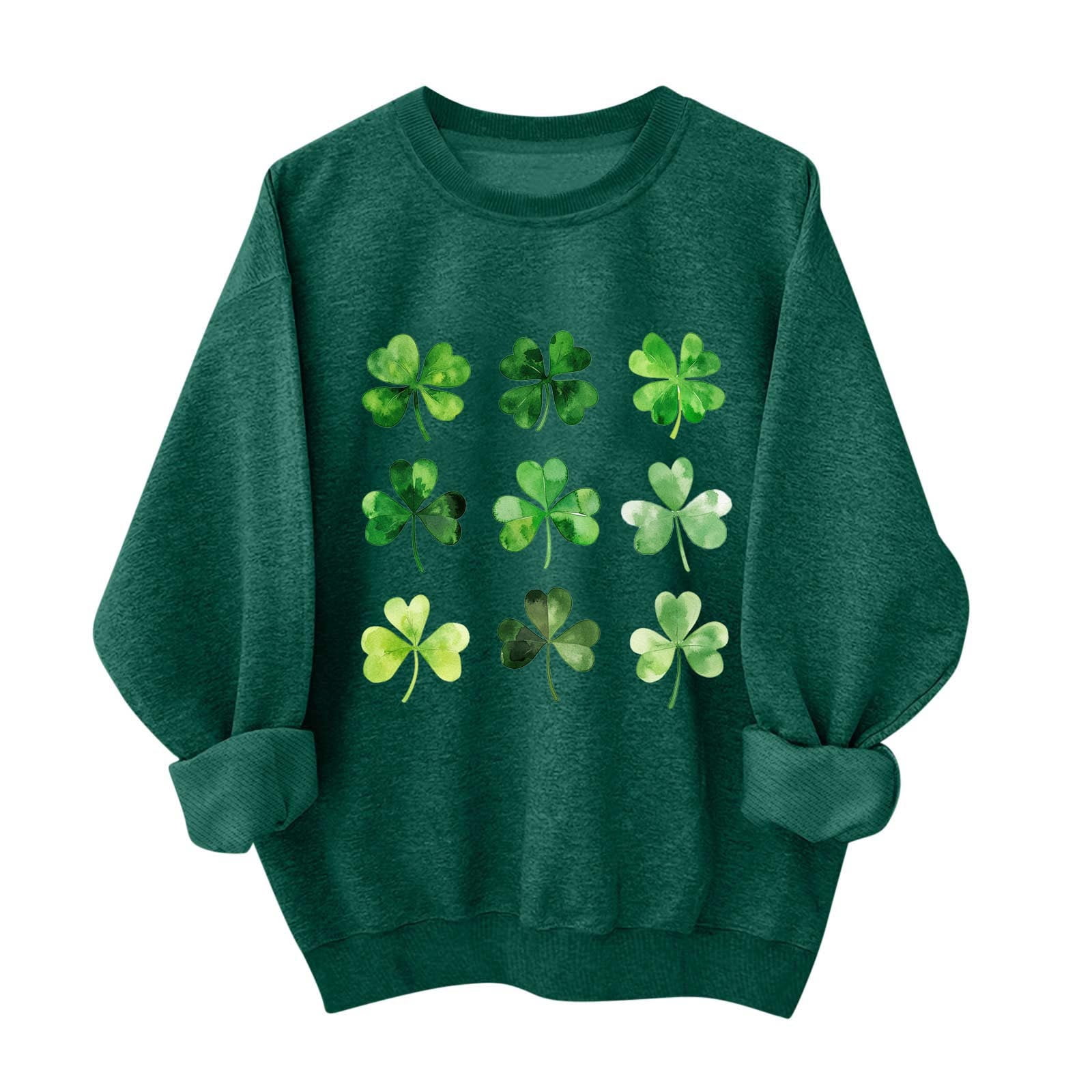 zbxnLI Spring Sweatshirts Women's Crew Neck Pullover Tops St. Patrick's ...