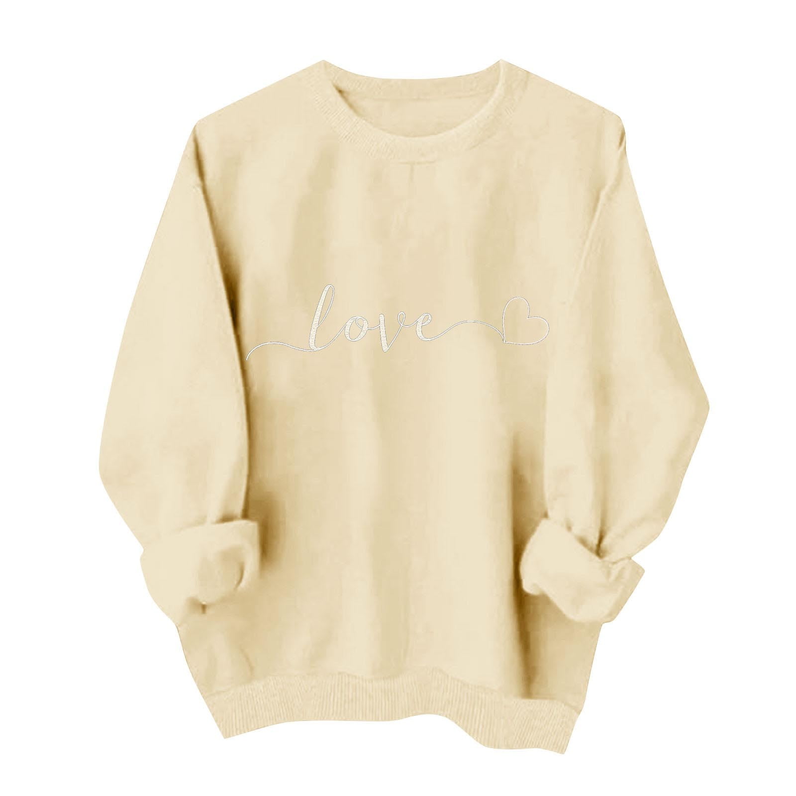 zbxnLI Spring Sweatshirts Womens Valentine's Day Tops Crew Neck ...