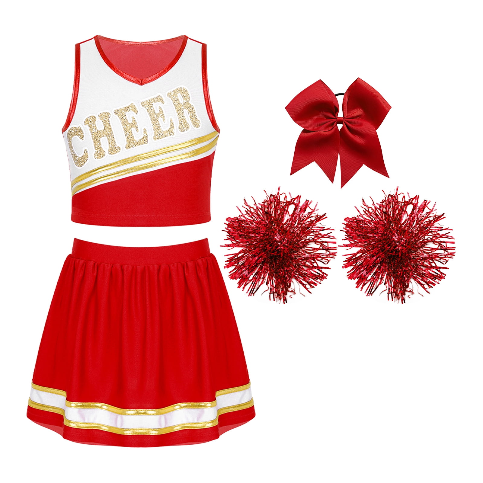 zdhoor Kids Girls Cheer Leader Costume Halloween Carnival Cheerleading ...