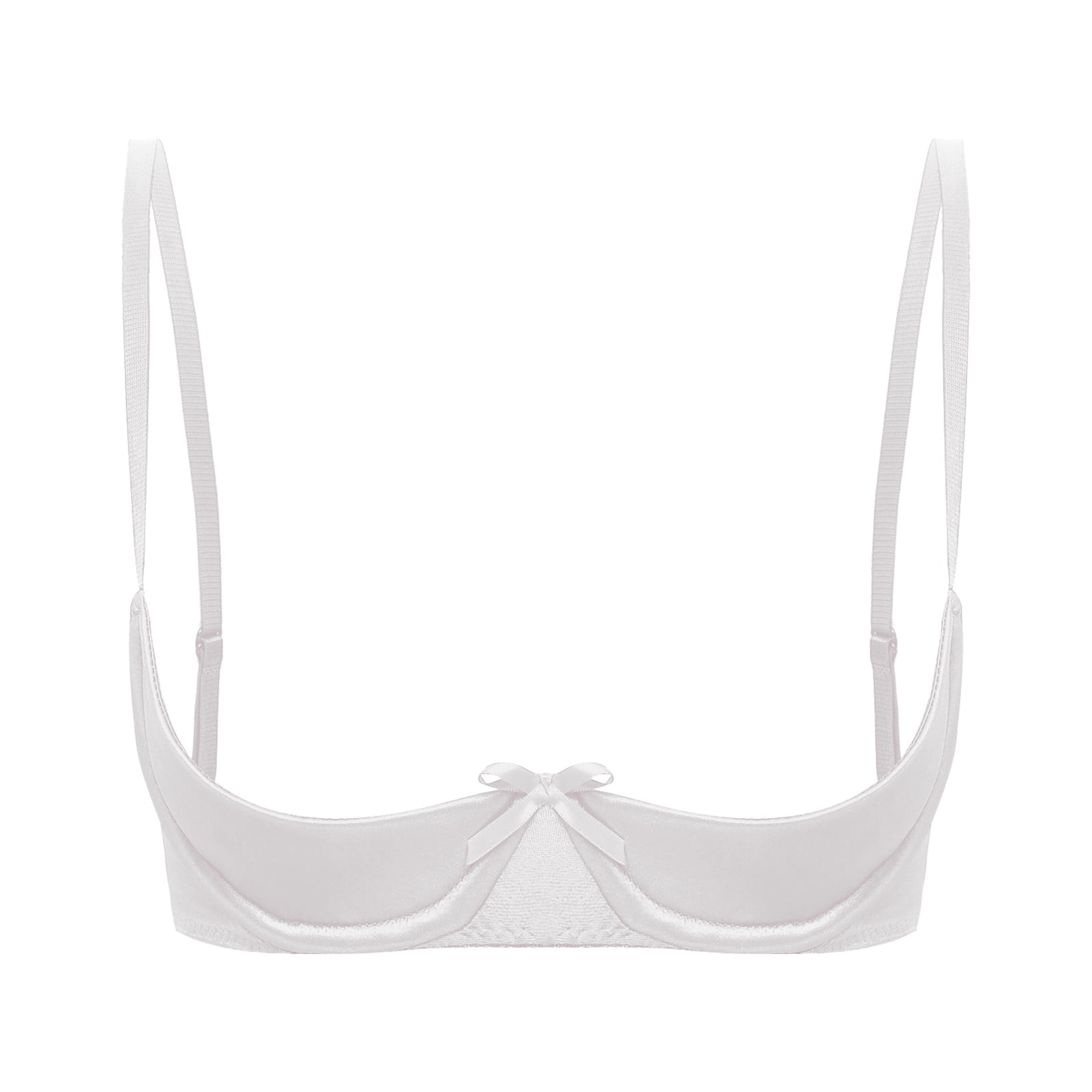 zdhoor Women's Satin Balconette Bra Demi Half Cup Push Up Underwire Bra ...