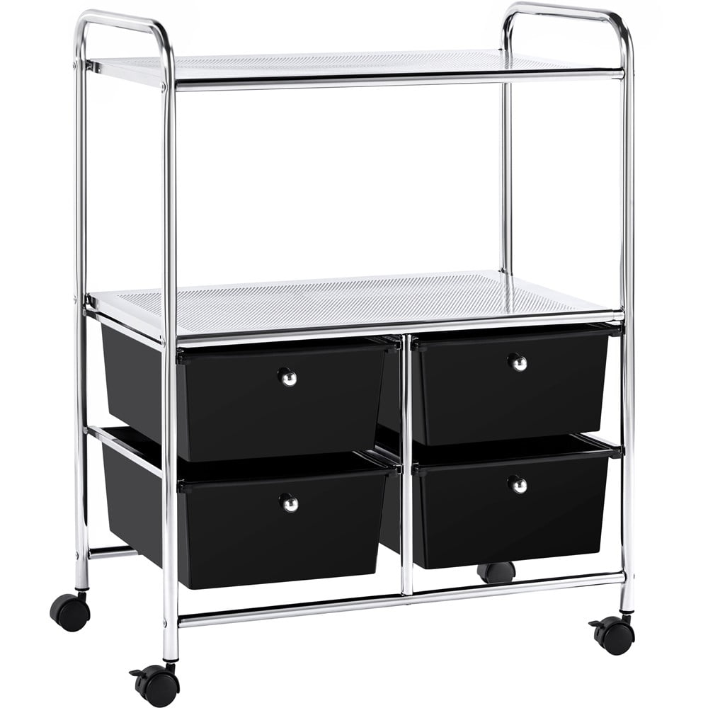 zdobiubiusky 4-Drawer u0026 2-Shelf Rolling Storage Cart with Wheels ...