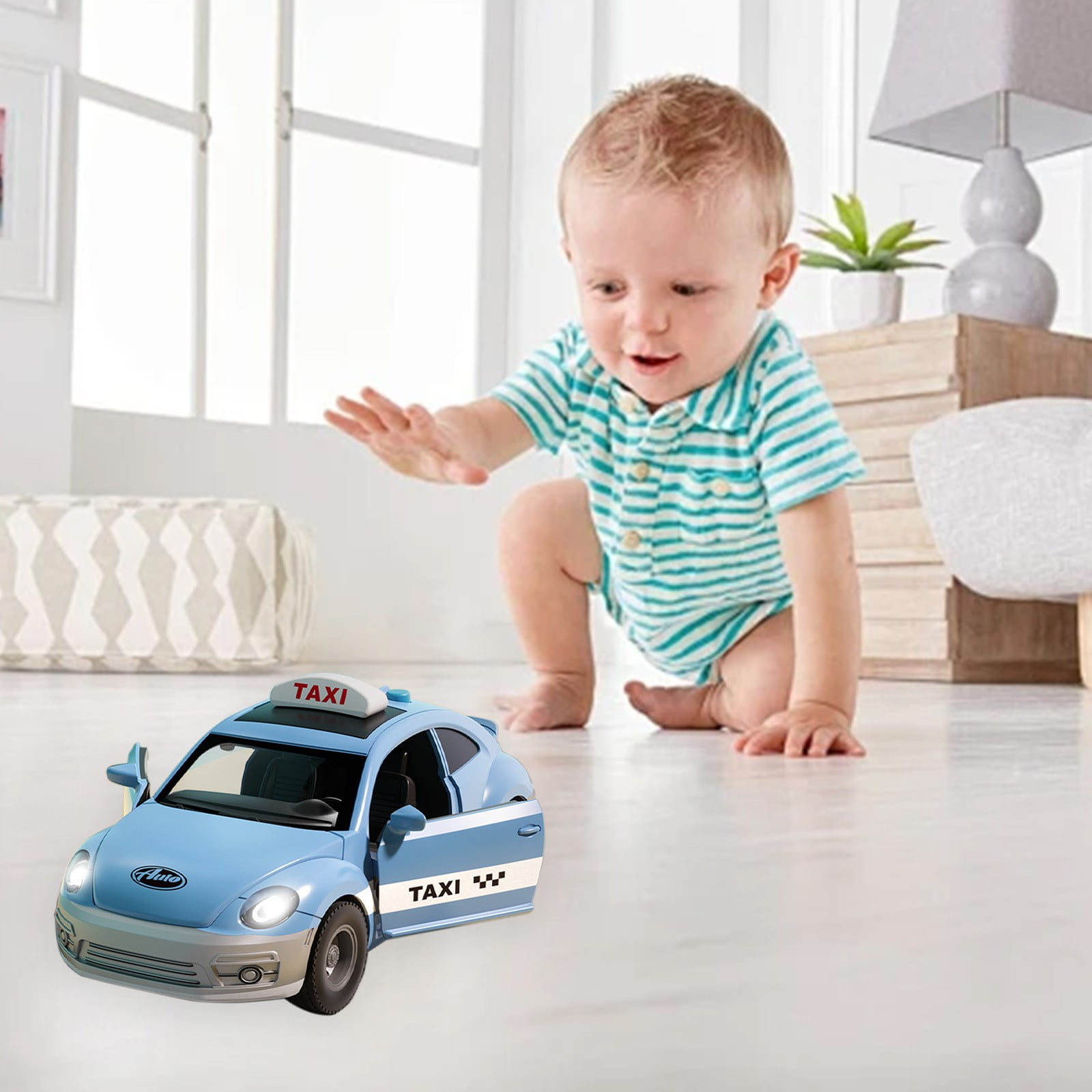 zdtodz Classic Style Taxi Toy Car For Children Aged 0 To 12 Years Car ...