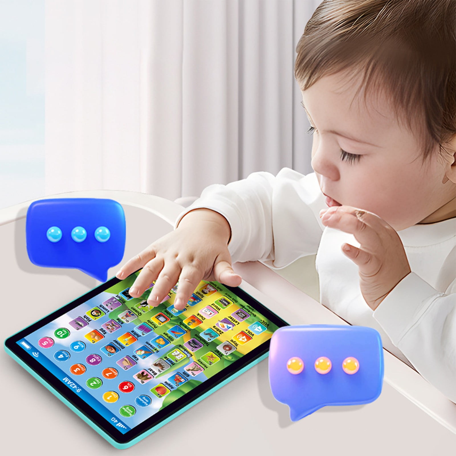 Kids Learning Tablet Toy, LED Alphabet Numbers Math Educational Pad ...