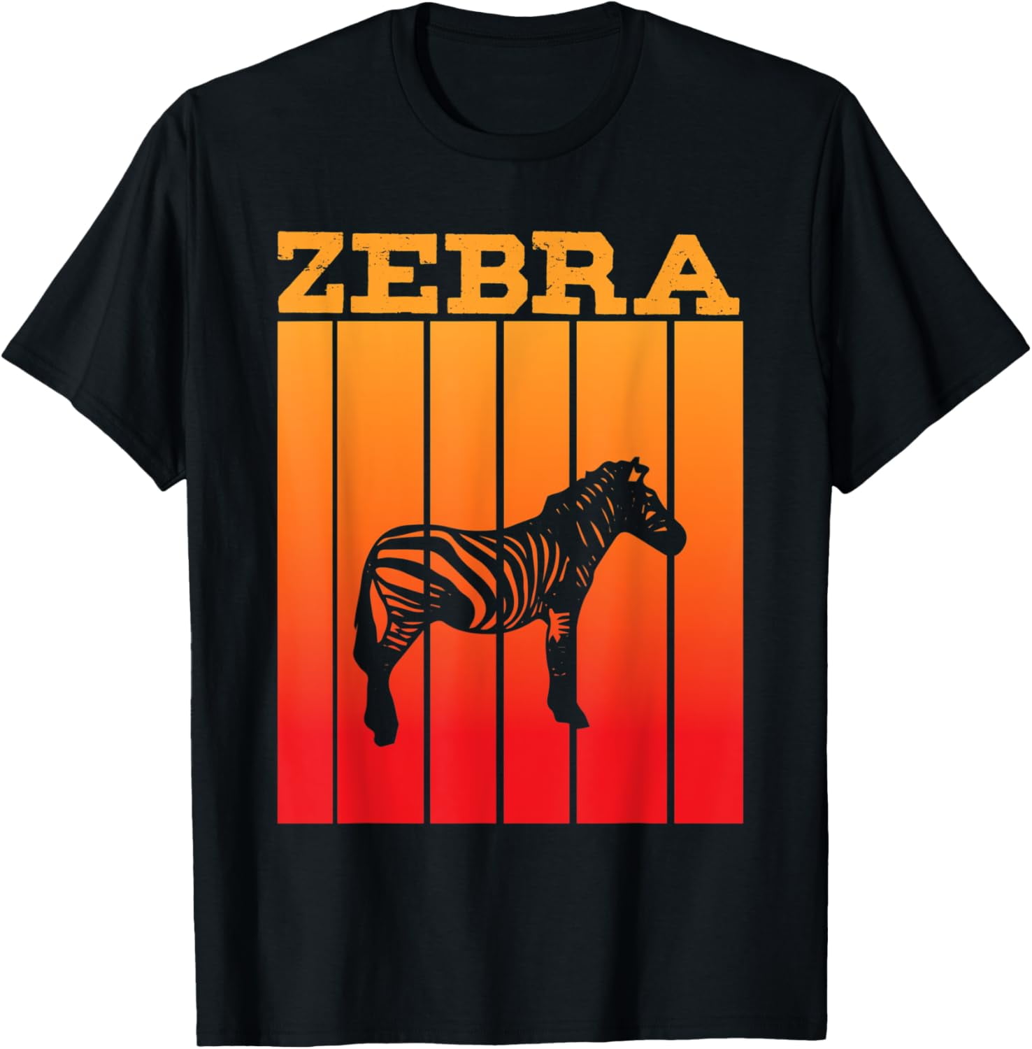 zebra Shadow silhouette at Sunset T-Shirt men and women can wear, black ...