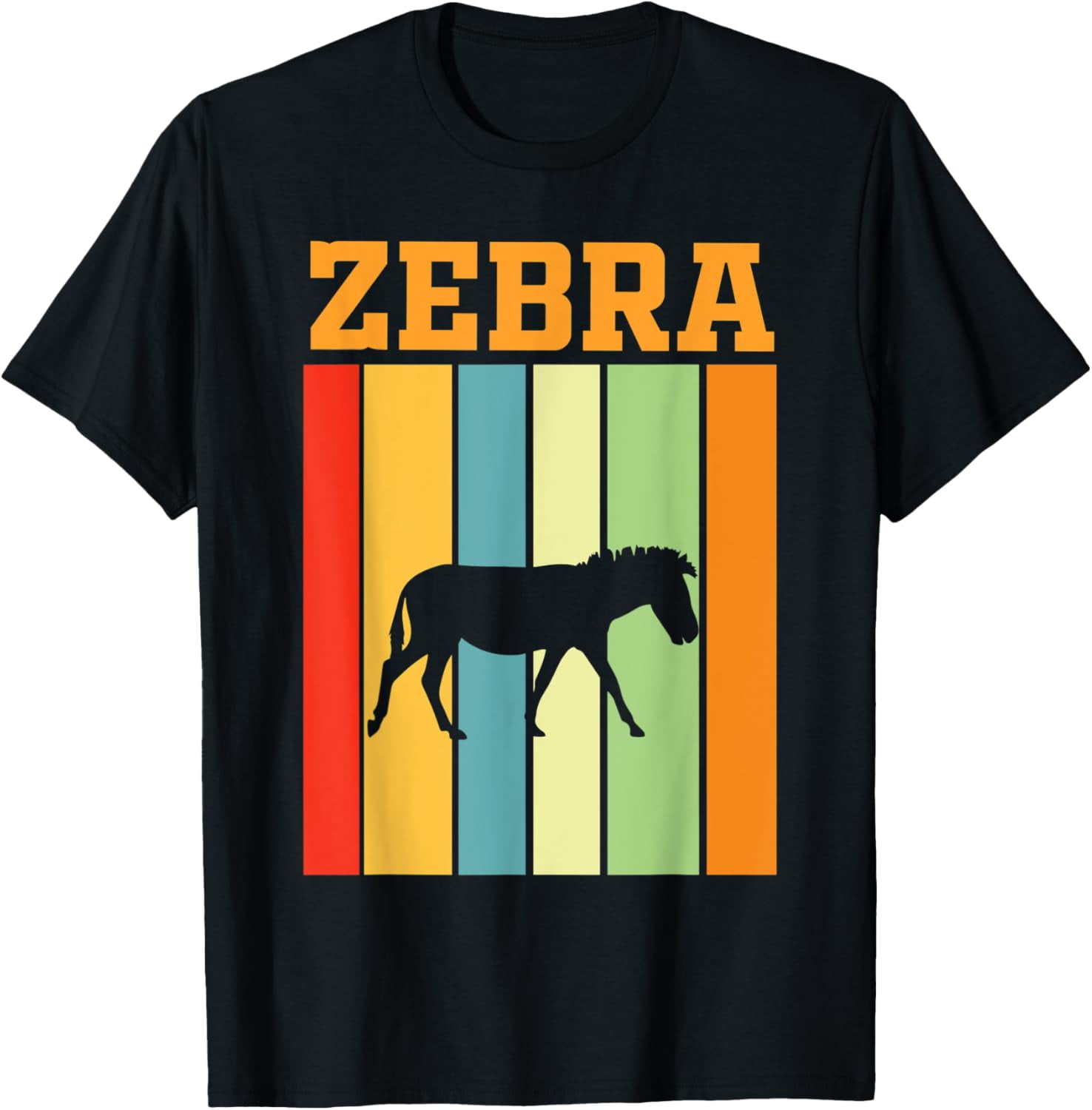zebra Shadow silhouette in Retro Colors T-Shirt men and women can wear ...