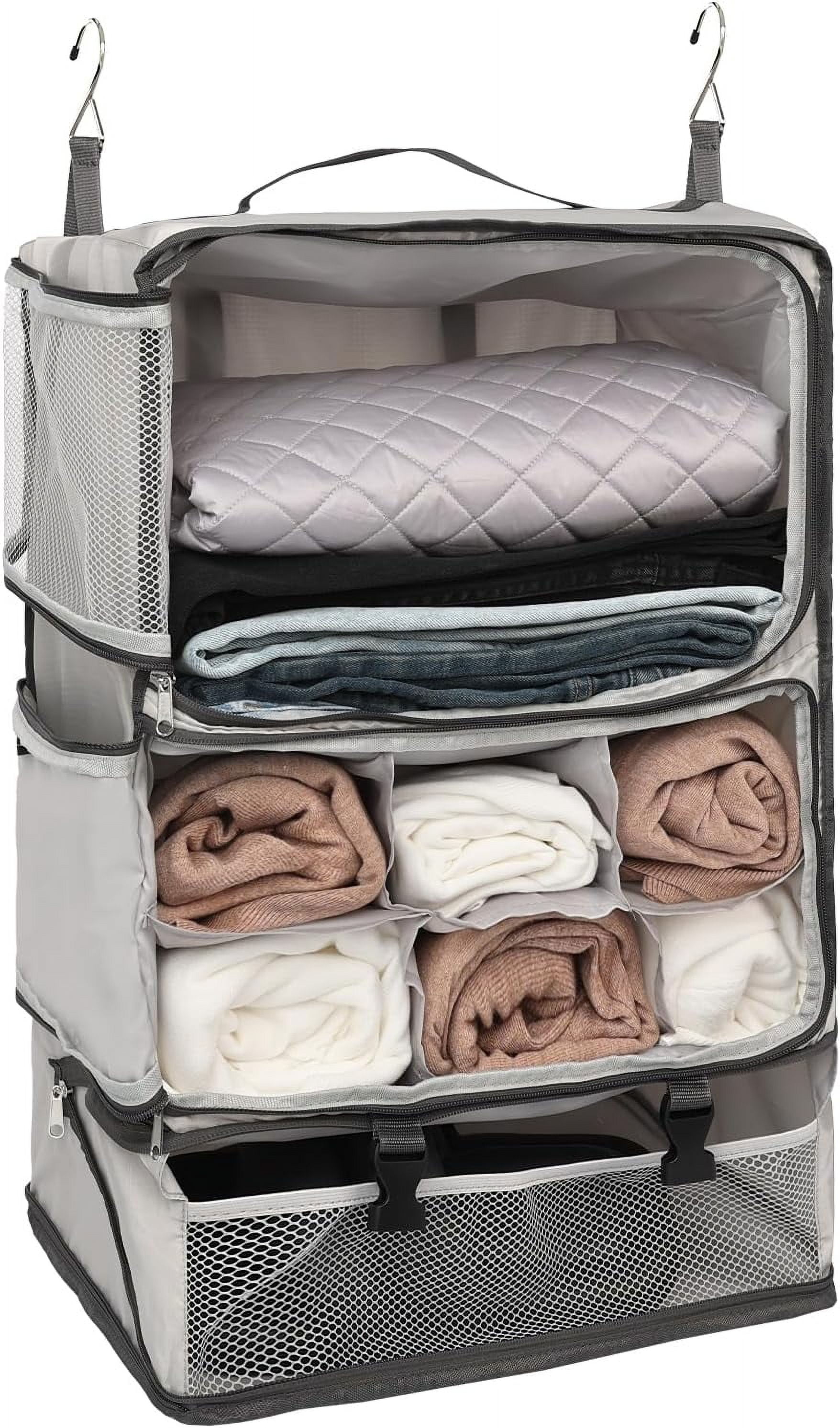 zebrcao Travel Portable Hanging Shelves Closet Organizer Packing ...