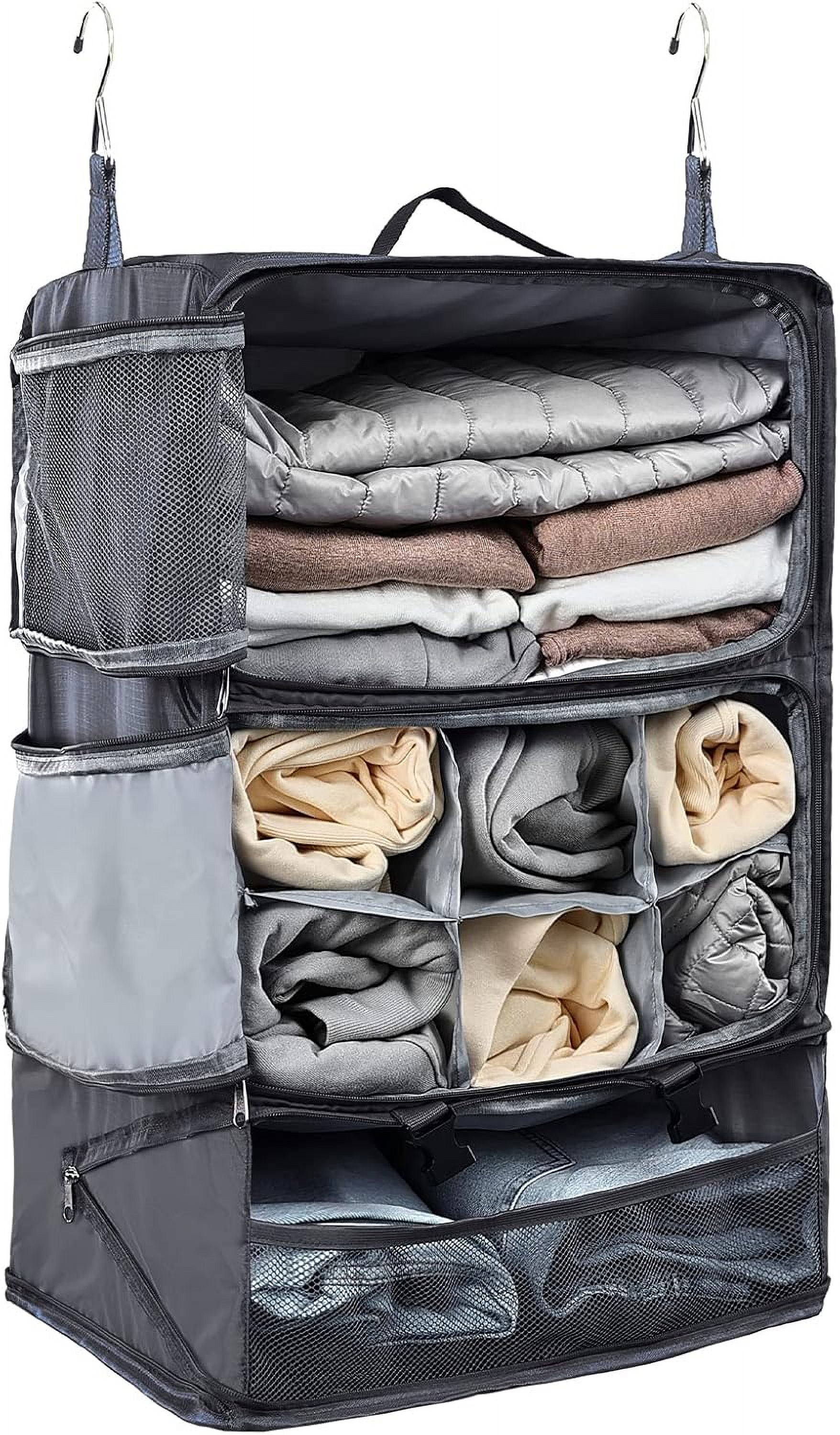 zebrcao Travel Portable Hanging Shelves Closet Organizer Packing ...