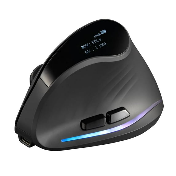 zelotes Bluetooth Wireless Vertical Mouse with Display,Rechargeable ...