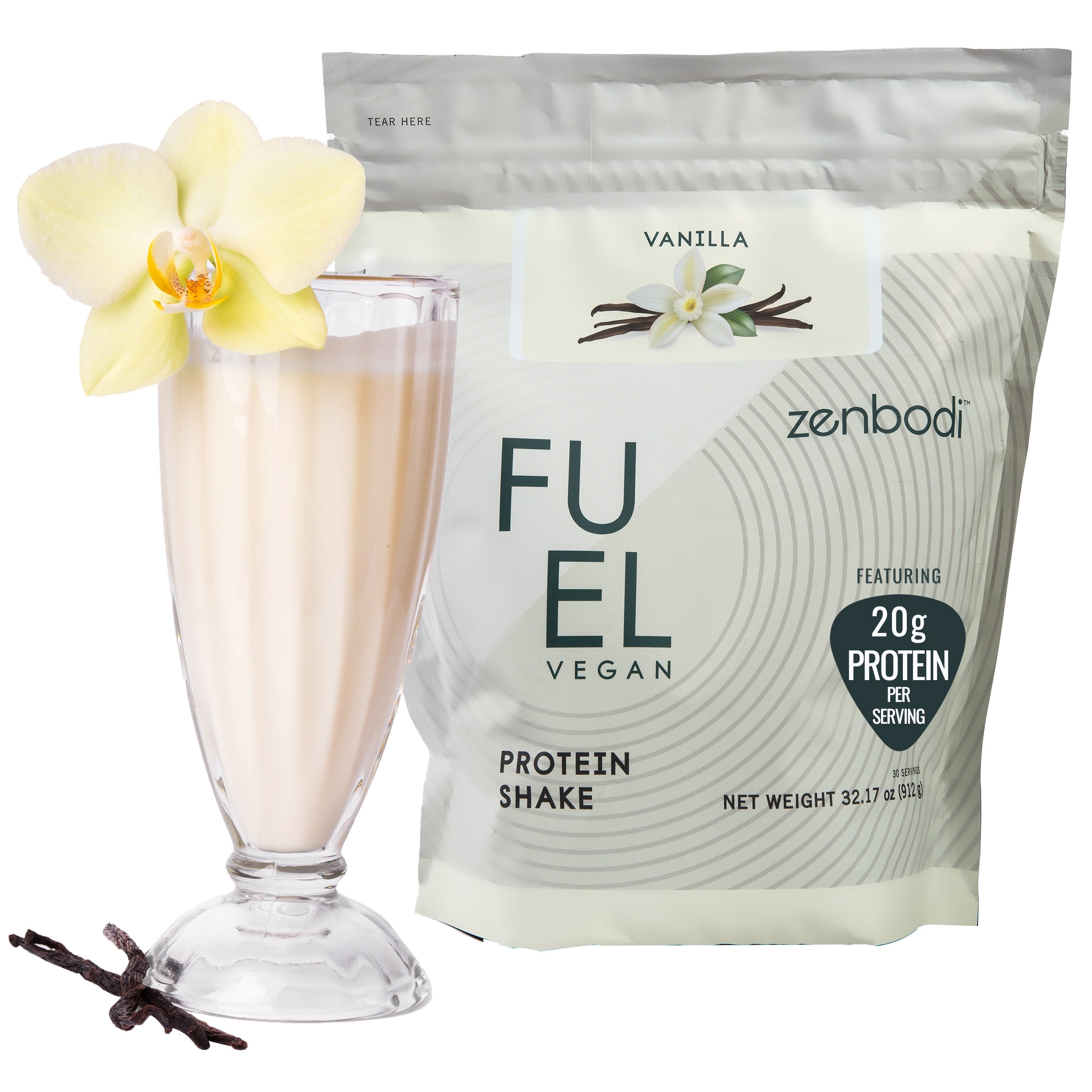 zenbodi Fuel Vegan Protein Powder Vanilla - 21g of Protein Each Serving ...