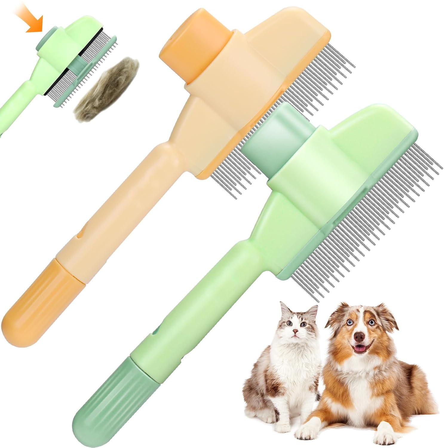 zenbrush cat comb Pet Hair Removal Comb One-Click Self-Cleaning ...