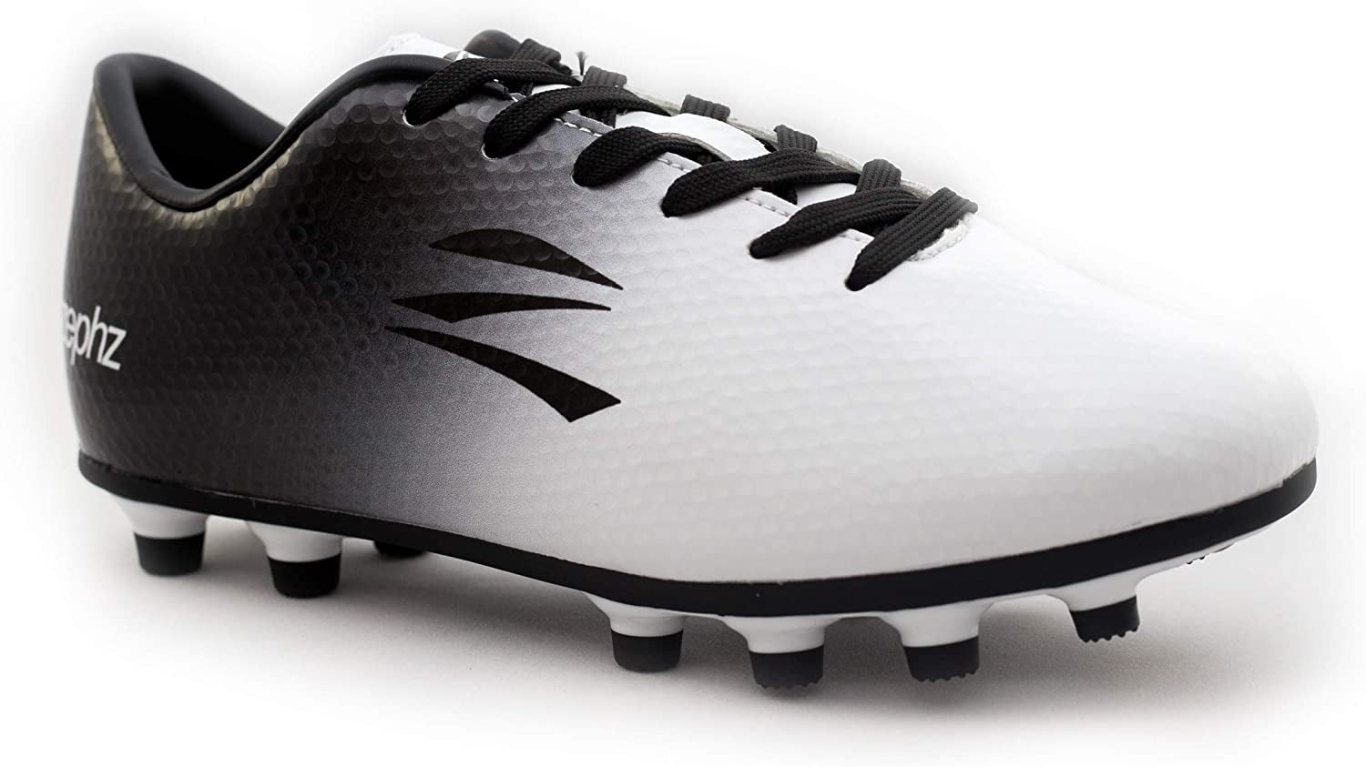 zephz Wide Traxx Soccer Cleat for Kids, White/Black, Youth Size 5EE ...
