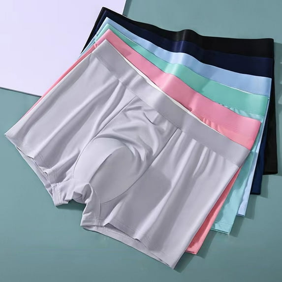 zeranth Men Underpants Solid Color Soft Mid Waist Elastic Seamless Thin ...