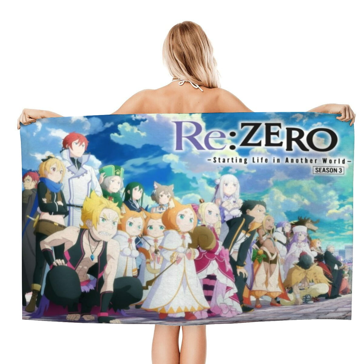 zero starting life in another world Gifts Beach Towel for Women Girl Birthday Inspired Fan Bath ...