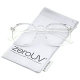zeroUV Unisex Classic P3 Horn Rimmed Clear Lens Round Eyeglasses 53mm ...