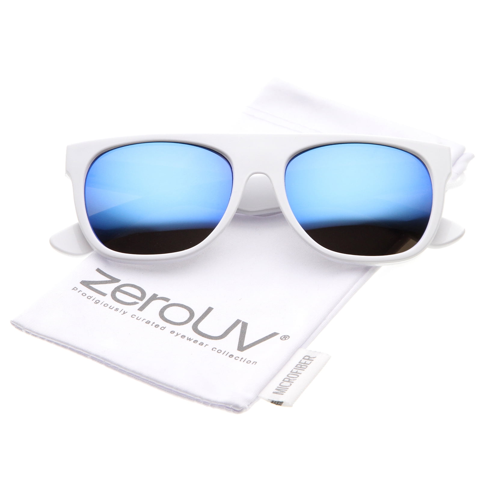 zeroUV Unisex Modern Super Flat-Top Wide Temple Colored Mirror Lens ...