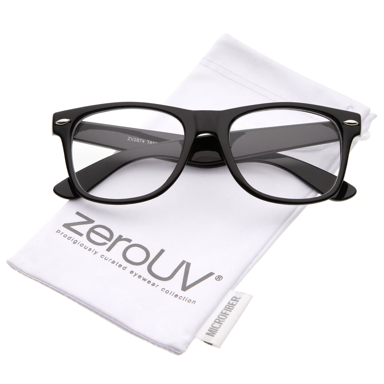 zeroUV Unisex Retro Wide Temple Clear Lens Horn Rimmed Eyeglasses 54mm ...