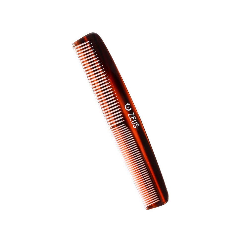 zeus handmade saw-cut beard comb - 6 x 1 - premium, static-free comb ...