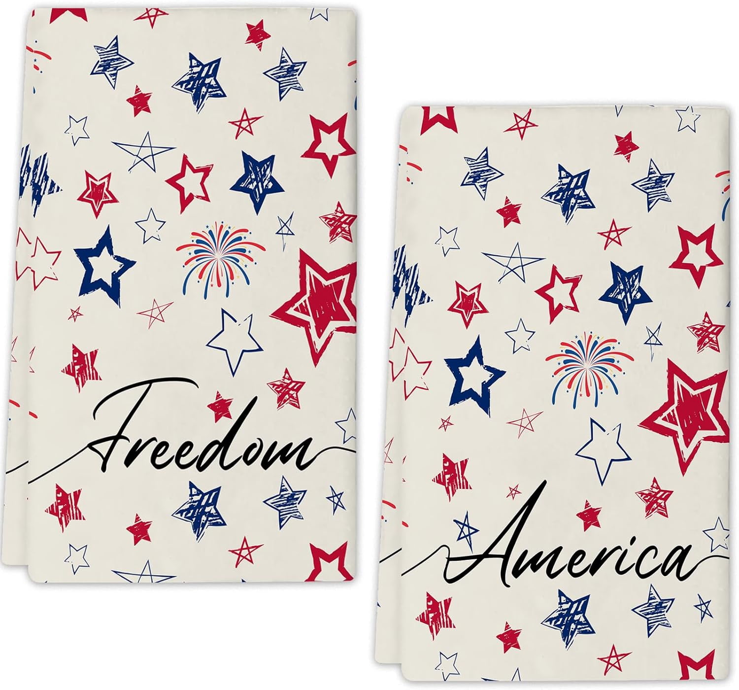 zeyuuu Happy 4th of July Kitchen Towels Dish Towels Set of 2, 18x26 ...