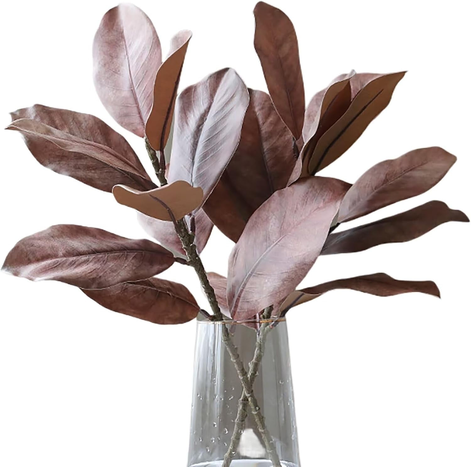zezhu 3 Pcs Fall Magnolias Leaves Artificial Plant, Fake Magnolia ...