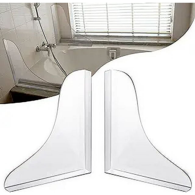 zezhu Bathtub Corner Splash Guard 2 Pieces Large Shower Guard ...