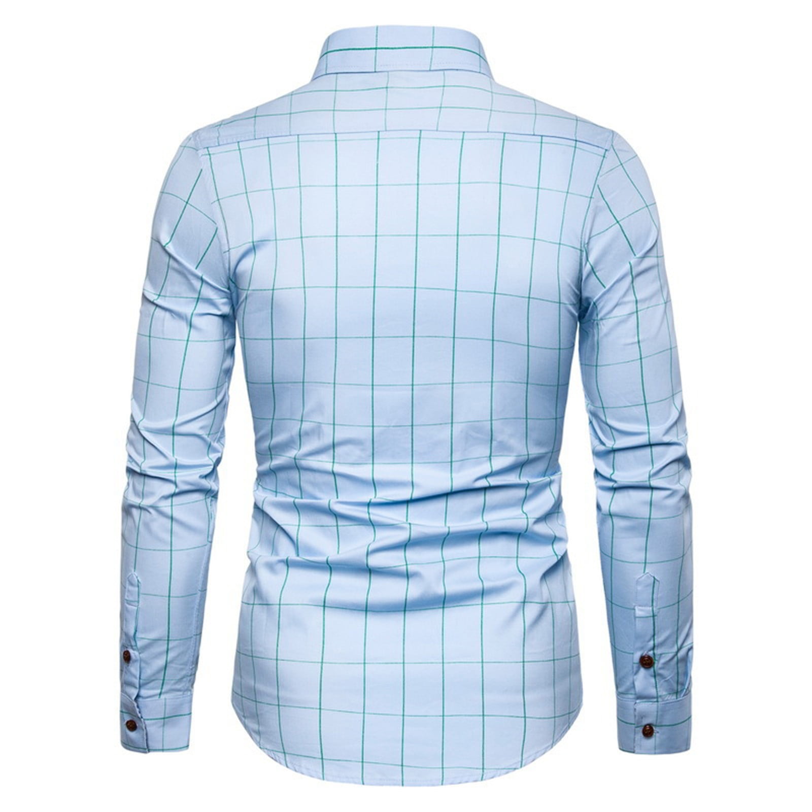 zfhfof Men's Dress Shirts Plaid Long Sleeve Formal Shirt Business ...