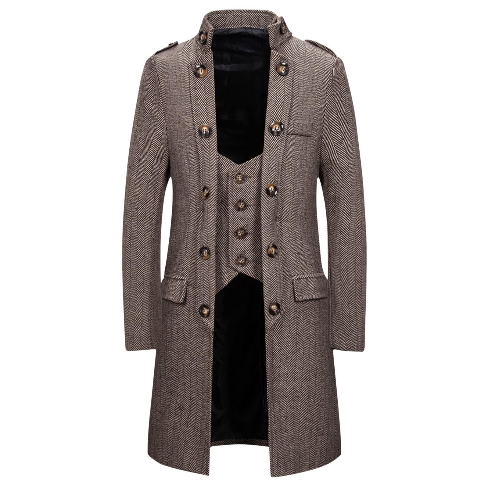 zfhfof Mens Steampunk Medieval Long Jacket Vintage Renaissance Formal ...