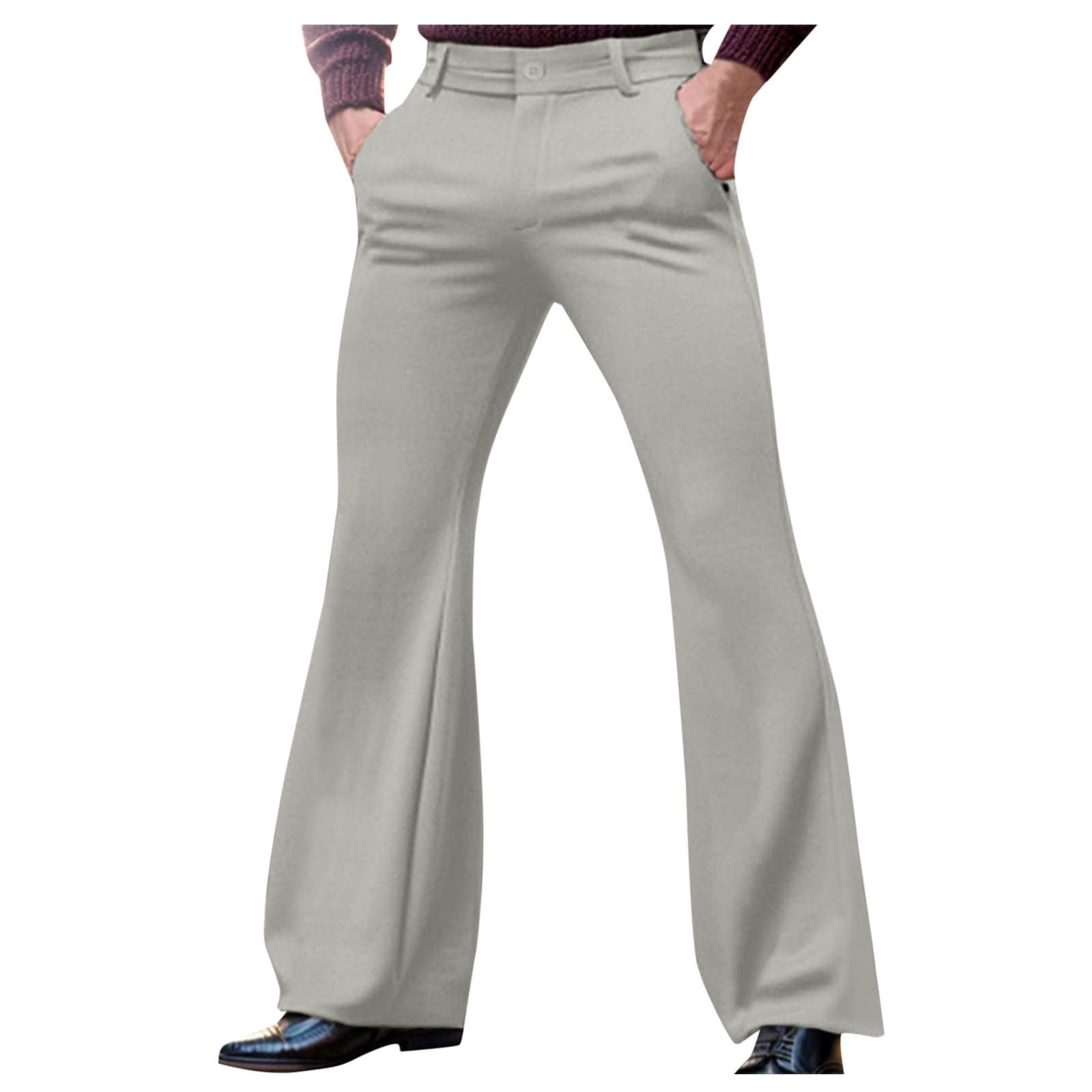 zfwon Mens Trousers Formal Smart Casual Business Office Work Pants ...