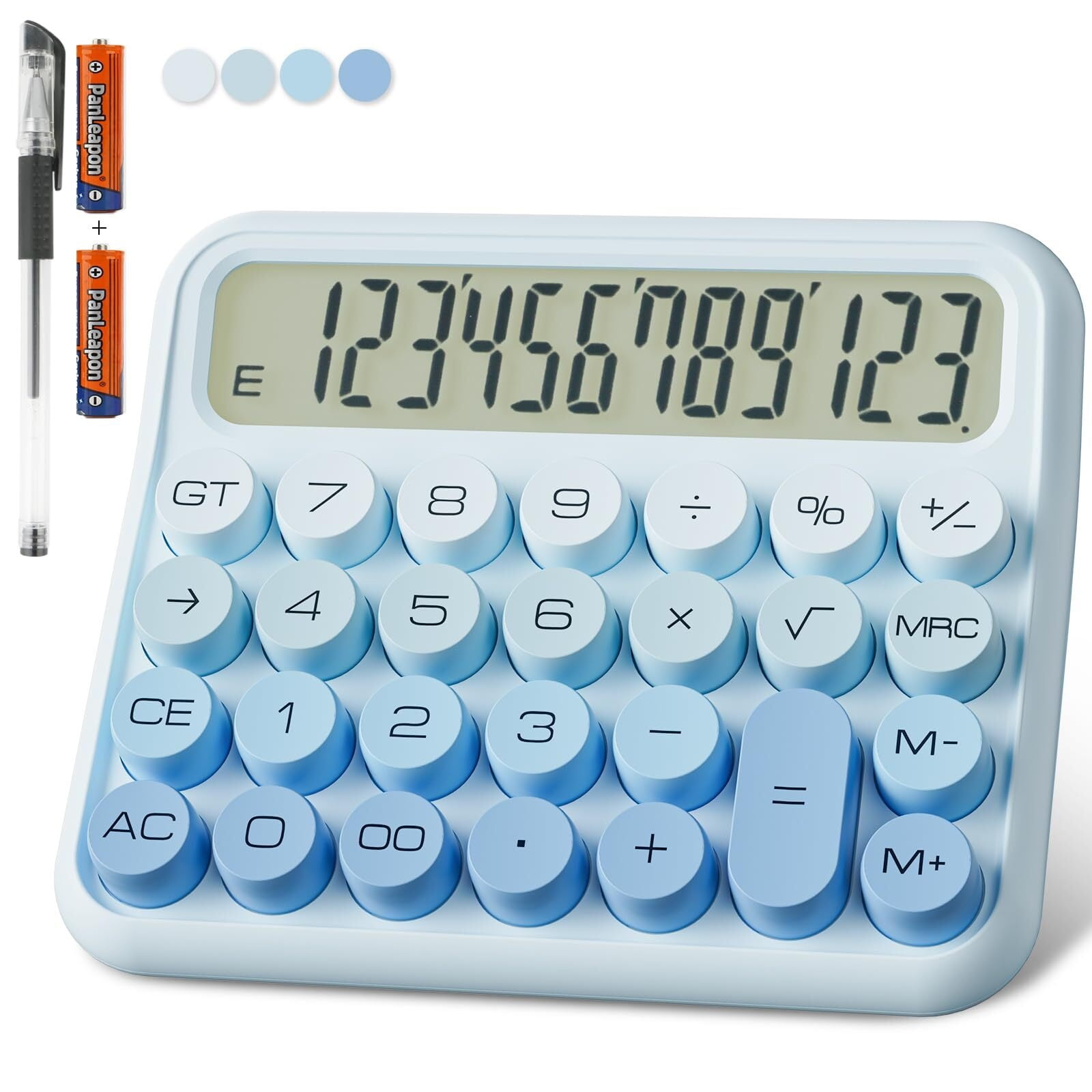 zhangxinan Mechanical Calculator 12 Digit Extra Large 5-Inch LCD Display, Battery Desk ...