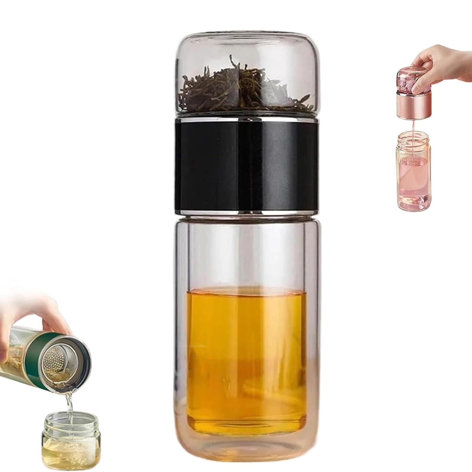zhangxinan New Glass Tea Infuser Bottle, Portable Tea Water Separation ...