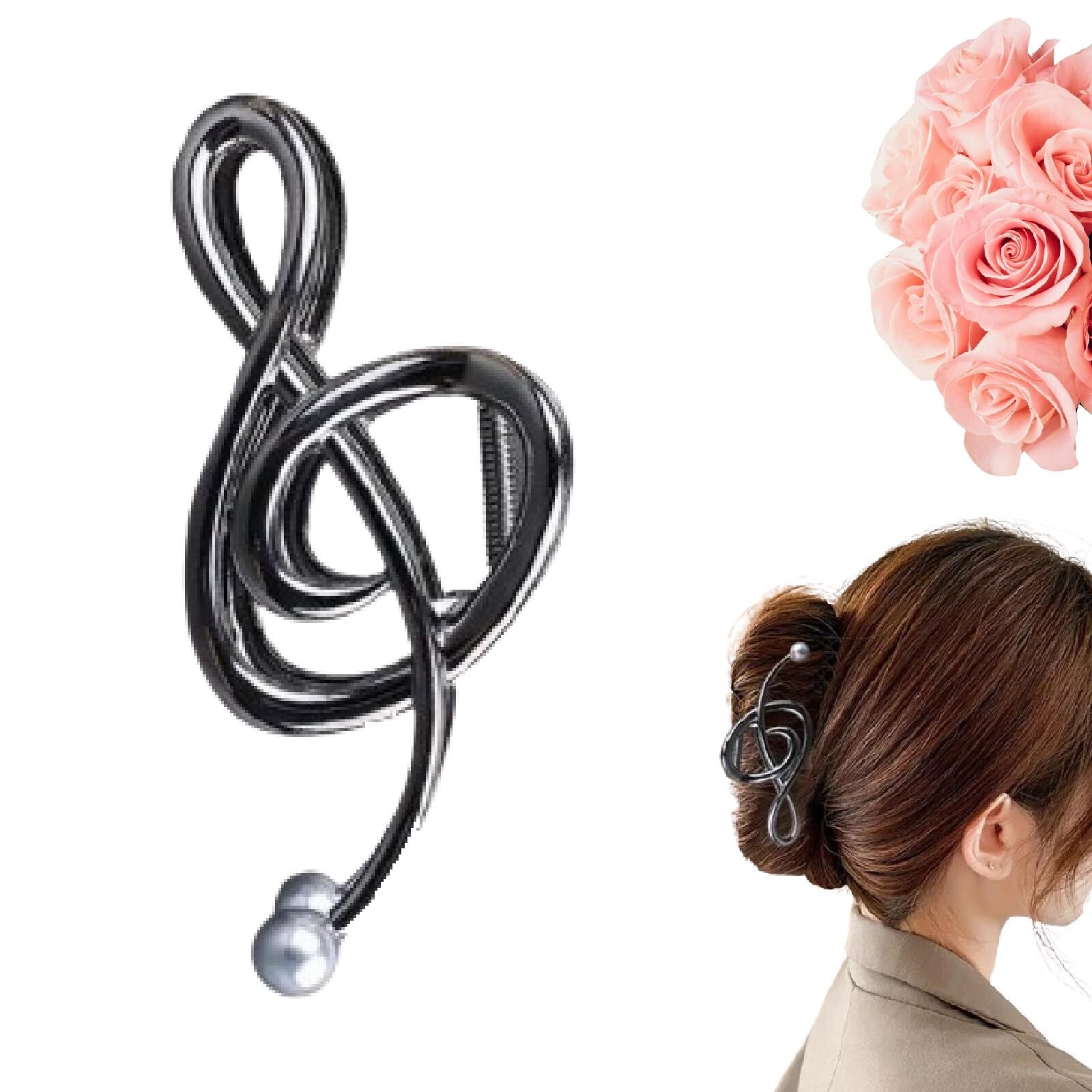 zhangxinan Treble Clef Claw Clip, Treble Clef Hair Clip, Metal Treble ...