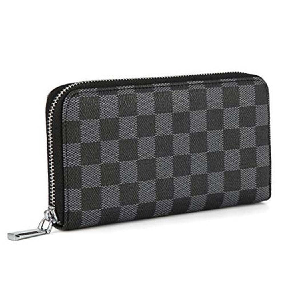 zhangying Checkered Zip Around Wallets for Women, Lady Phone Clutch ...
