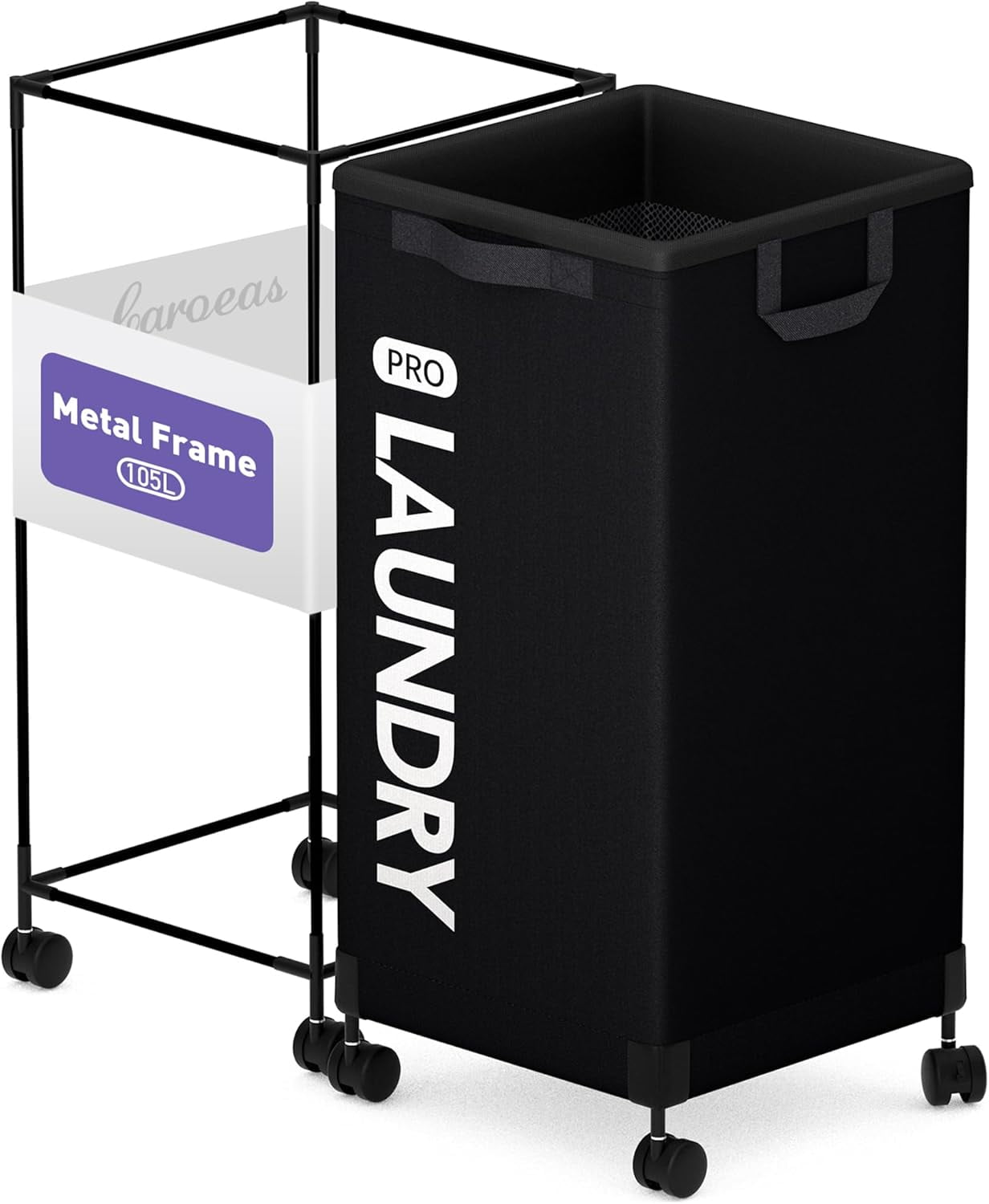 zhanyu-Next-Gen 105L Matel Frame Laundry Basket with wheels, Heavy Duty ...