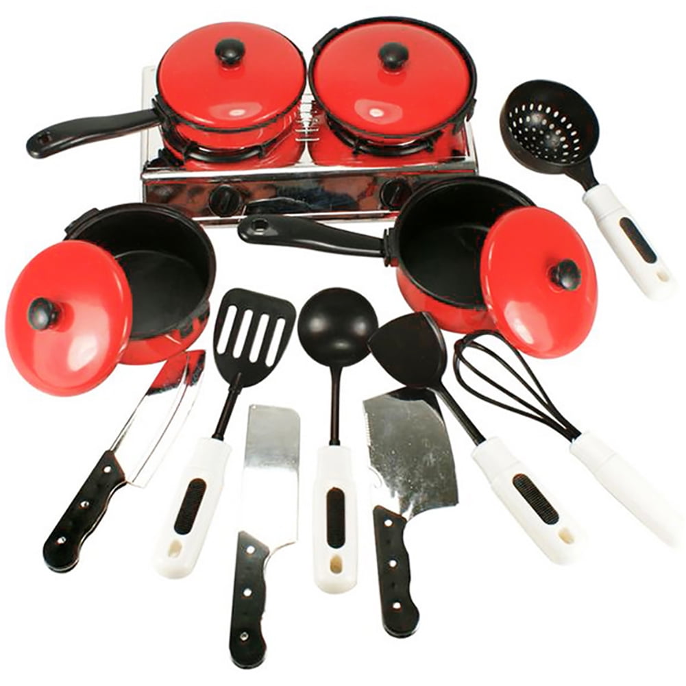zhaomeidaxi 13Pcs Simulation Gas Stove Pots and Pans Playset for Kids ...
