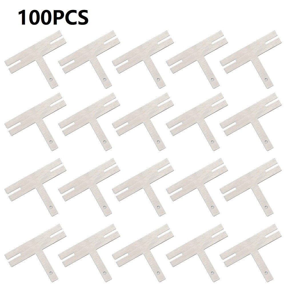 zhihehui 100Pcs T Type Nickel Plated Steel Strap Strip Sheets for ...