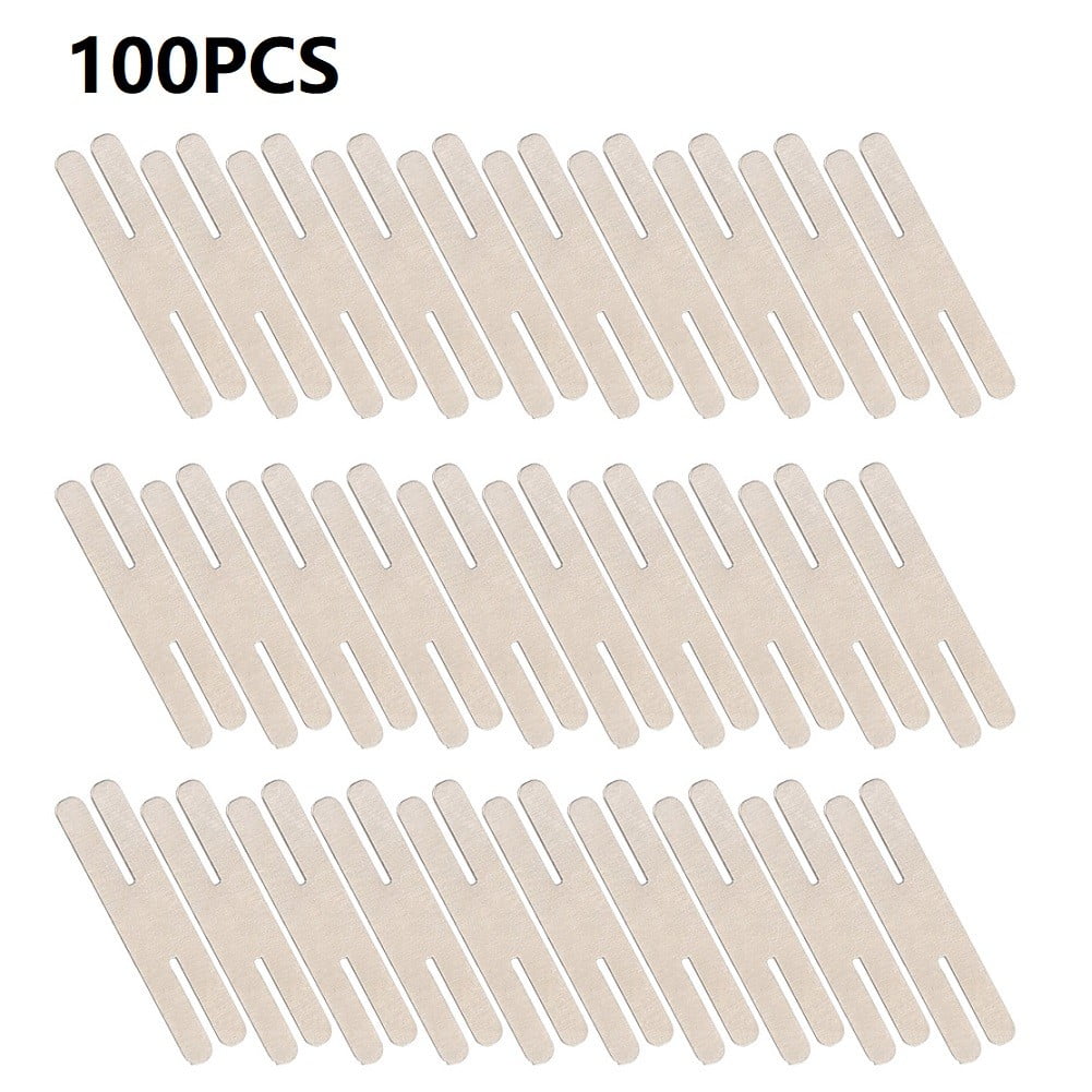 zhihehui 100pcs H Type Nickel Plated Steel Strap Strip Sheets for ...